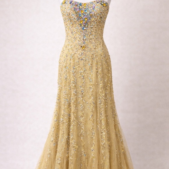 Alfred Angelo | Dresses | Alfred Angelo Glittering Gold Prom Gown ...